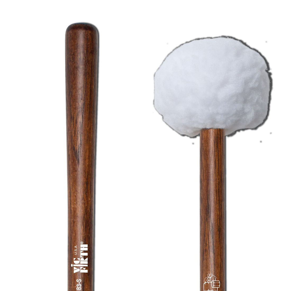 MB3S - Corpsmaster Bass Mallets - Large Head, Soft – Vic Firth